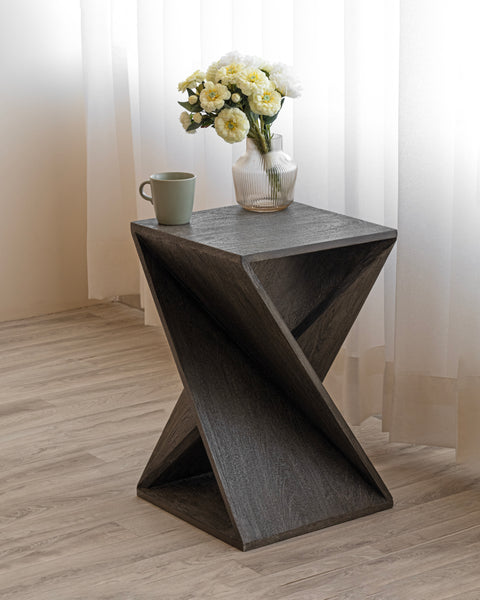 Twisted End Table - Distress Gray – Albany Living
